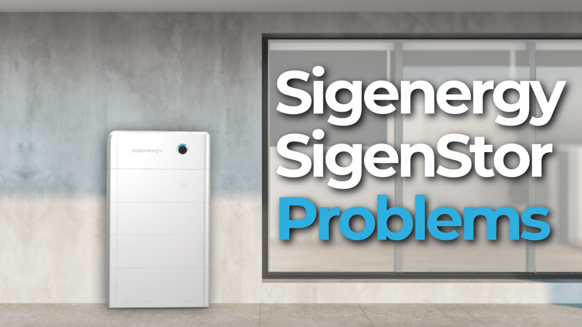 Problems with Sigenergy SigenStor Solar Energy System | PSC